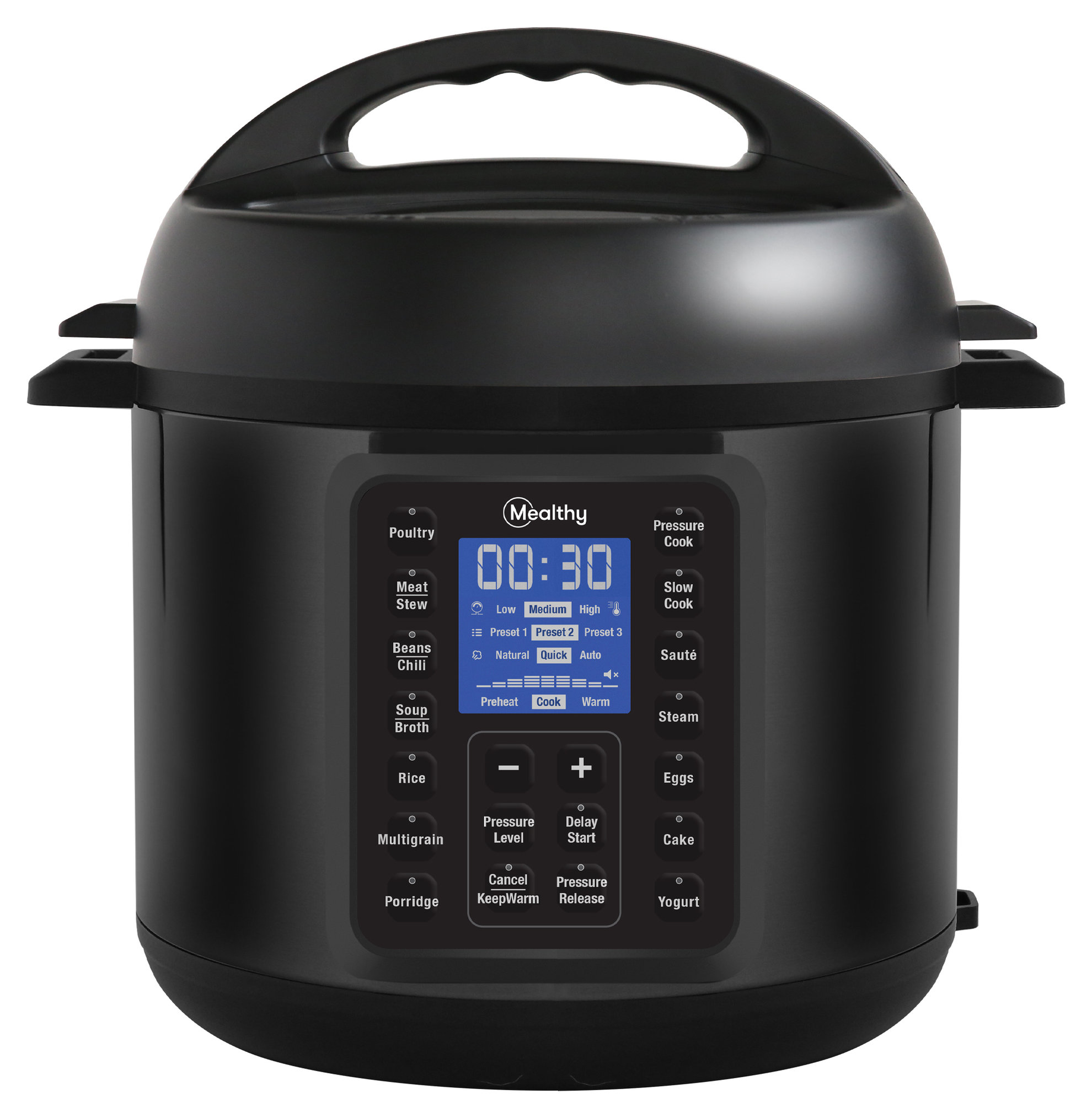 Mealthy Multipot 2.0 Black 6 Quart Pressure Cooker with Multipot Crisp ...