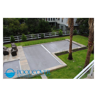 L Shaped Pool with two automatic covers - Beach Style - Charleston - by ...