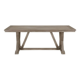Rectangular Wooden Dining Table, Coastal Gray - Farmhouse - Dining ...