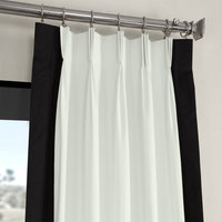 Pleated Vertical Colorblock Curtain Single Panel, 25"x120 ...