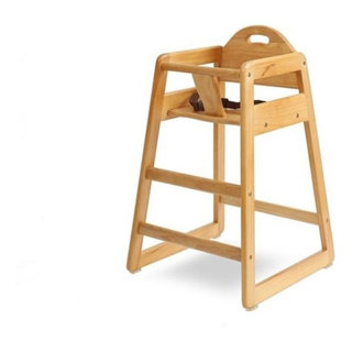 Solid Wood High Chair, Natural - Contemporary - High Chairs And Booster ...