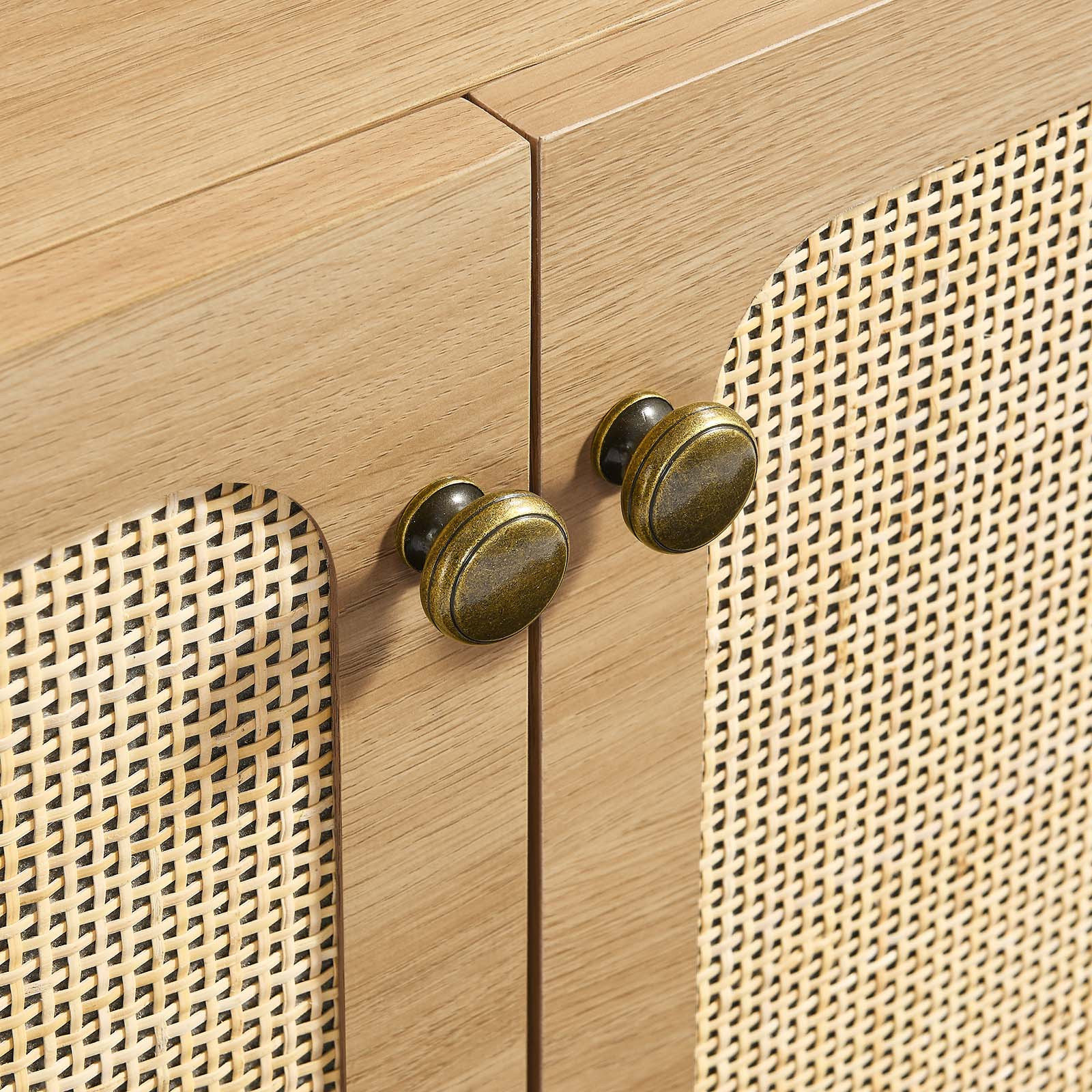 Cane Sideboard, Wood Rattan Buffet Table, BoHo Shabby Chic Credenza ...