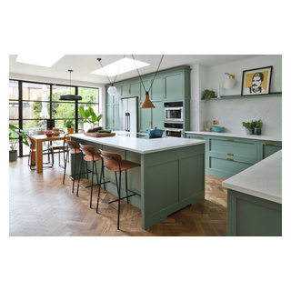 Shaker style green kitchen Wimbledon - Transitional - Kitchen - by ...