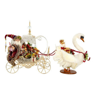 Mark Roberts Christmas 2022 Fairytale Bear Santa With Swan And Carriage ...