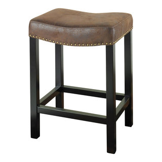 Tudor Backless Stationary Stool, Bar Height - Transitional - Bar Stools ...
