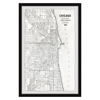 "Map of Chicago IV" Framed Painting Print, 8x12 - Contemporary - Prints ...