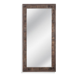 Rustic Weathered Gray Floor Mirror Stand Alone MDF Mirror - Rustic ...