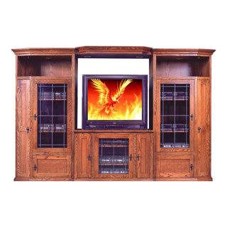 Mission 4-Piece Wall and TV Stand and Adjustable Shelf, 56w TV Stand ...