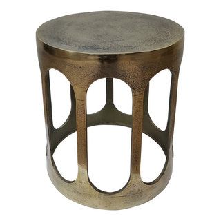 Gold Round End Table, Oroa Du Pont - Contemporary - Side Tables And End ...