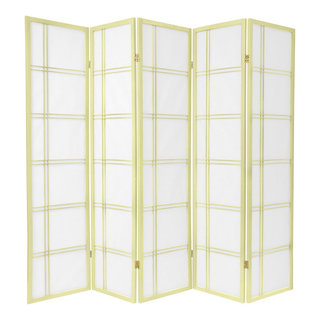 Modern Classic Room Room Divider, Off White Frame & Rice Paper Screen ...