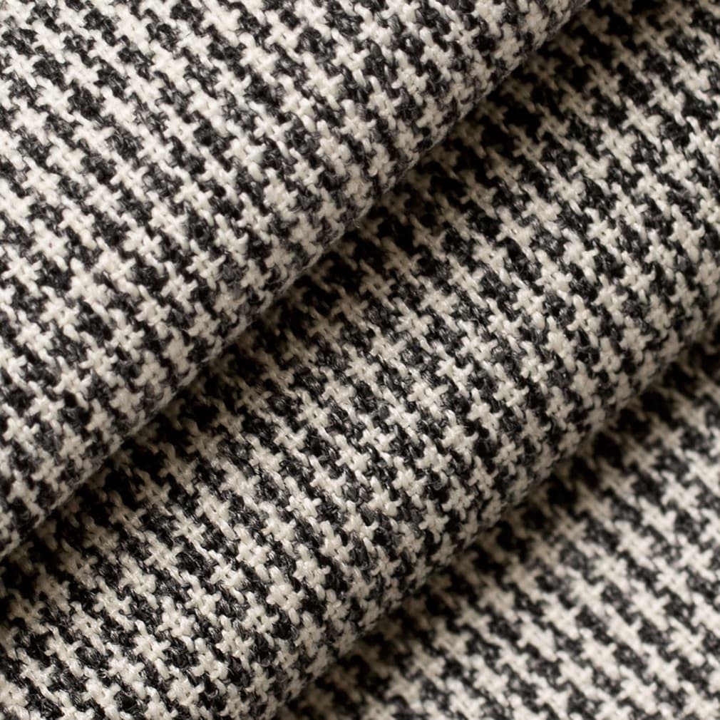 Black Check Small Scale Houndstooth woven Tweed Upholstery Fabric by ...