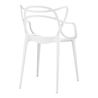 Modern Designed Masters Chair With Tapered Legs, White, Set of Four ...