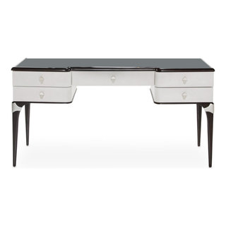Aico Amini Paris Chic Vanity Desk in Espresso - Midcentury - Bedroom ...