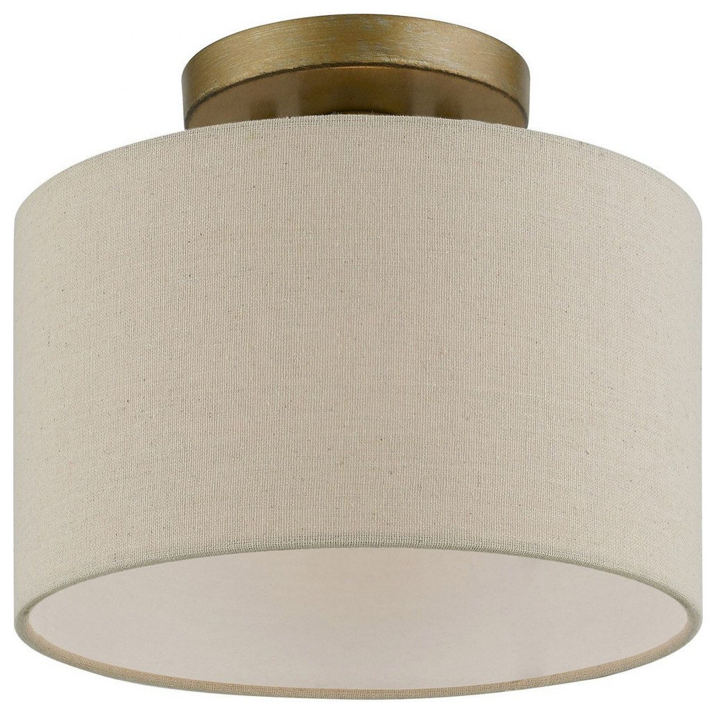 1 Light Small Semi-Flush Mount In Refined Style-8.5 Inches Tall and 10 ...