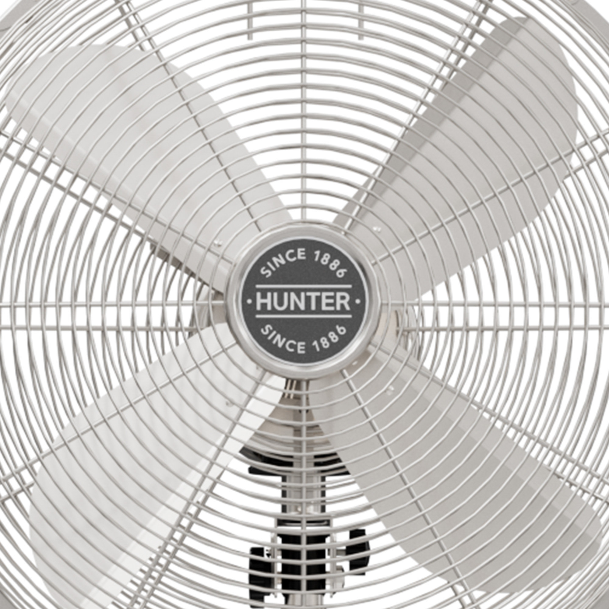 Hunter Classic Brushed Nickel 4-Blade Oscillating 3-speed Standing Fan ...