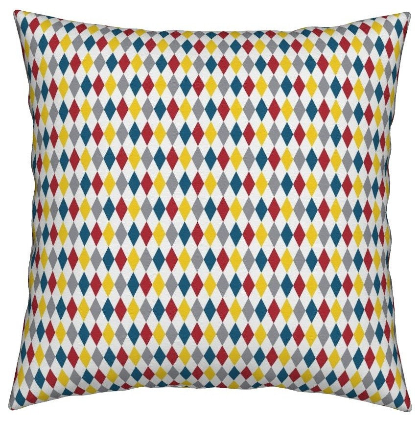 Diamonds Harlequin Circus Carnival Stripes Throw Pillow - Contemporary ...