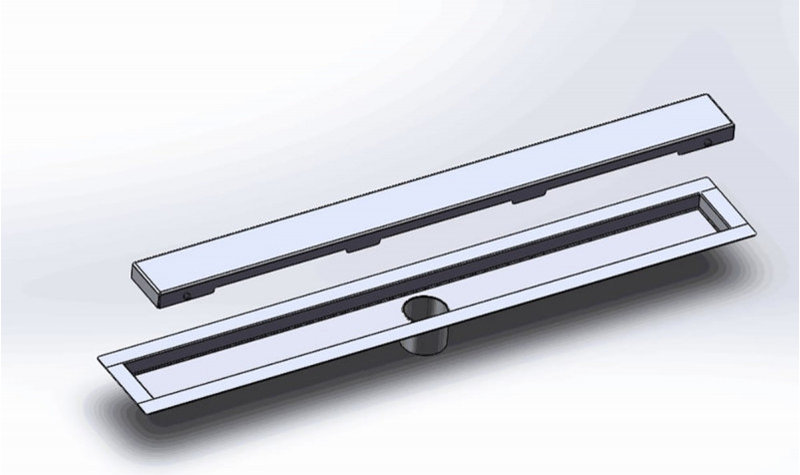 Serene Drains Invisible Slim Linear Drain Design, 35 Inch ...