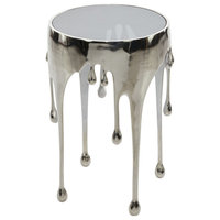 Urban Designs Melting Metal 25" Metallic Drip Design Accent Table ...