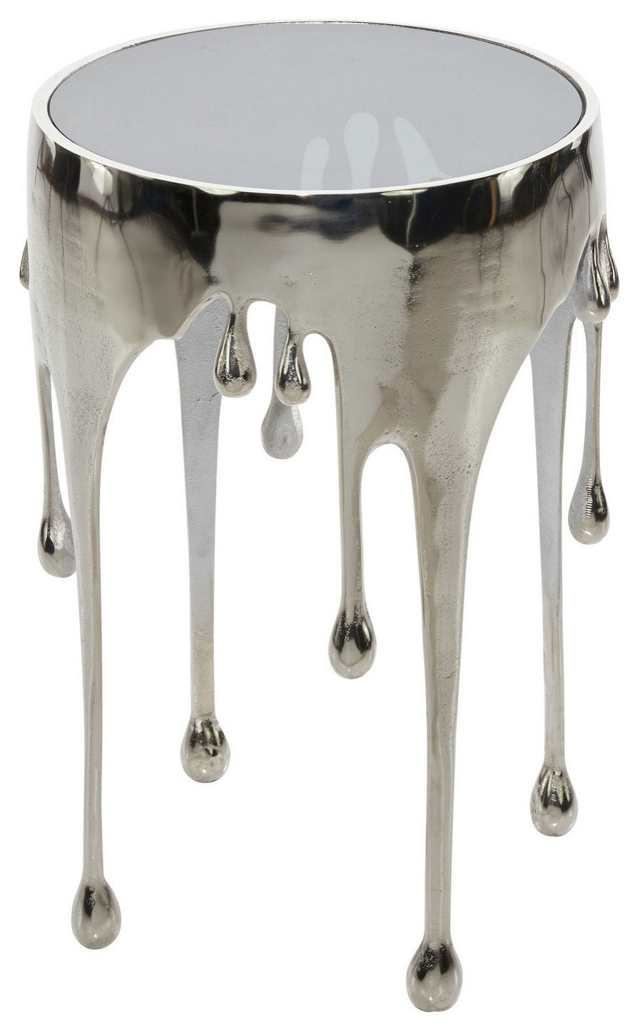 Urban Designs Melting Metal 25" Metallic Drip Design Accent Table ...