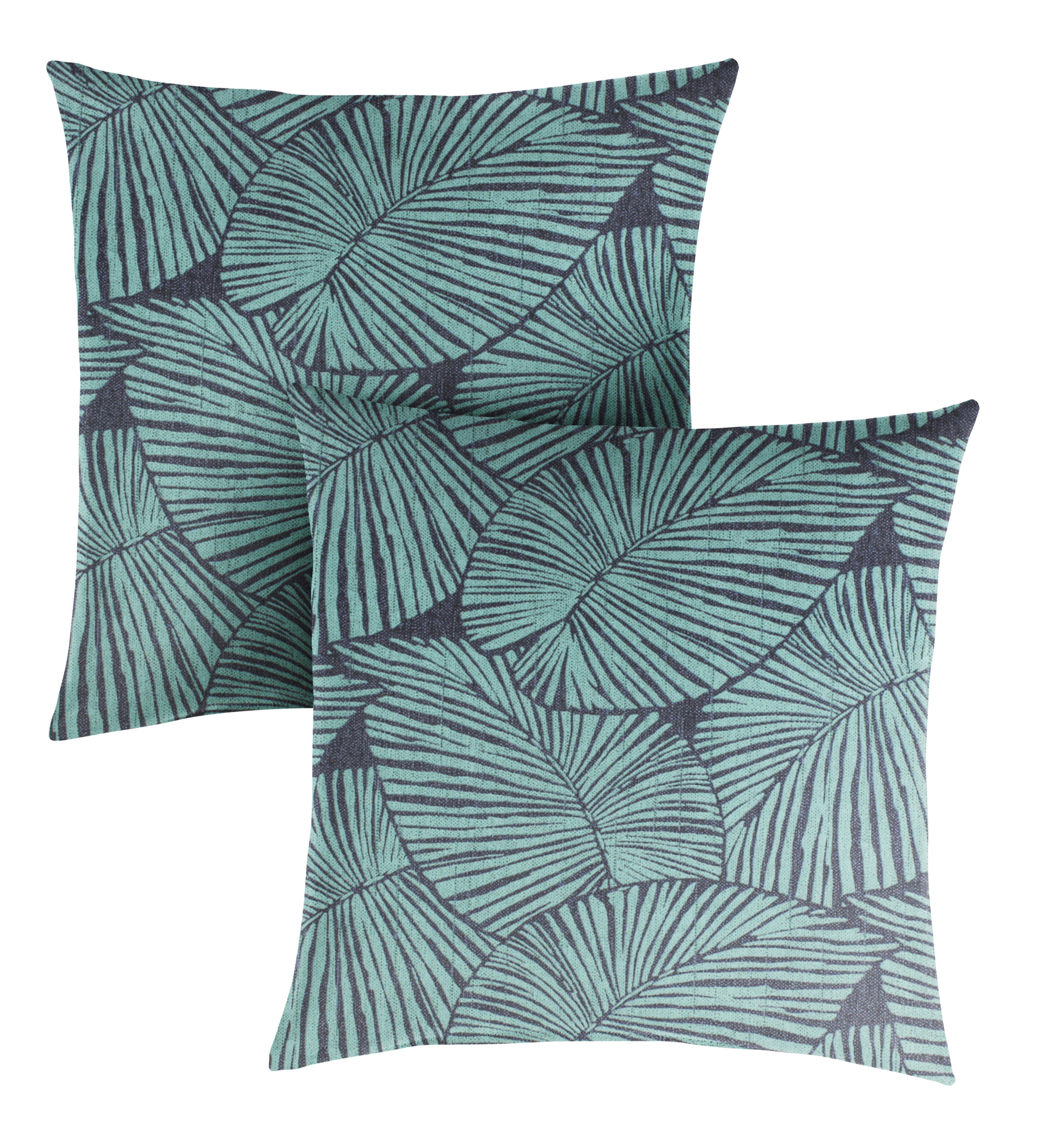 Blue Tropical Outdoor Pillows, Set of 2, 18x18 - Tropical - Outdoor ...