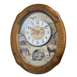 Rhythm Small World Musical Motion Wall Clock, Joyful Prairie ...