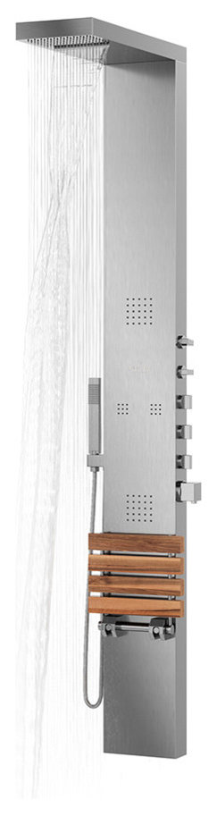 PULSE ShowerSpas Matte Brushed Stainless Steel Shower Panel, Oahu ...