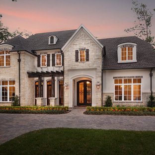 75 Beautiful Transitional Stone Exterior Home Pictures & Ideas | Houzz