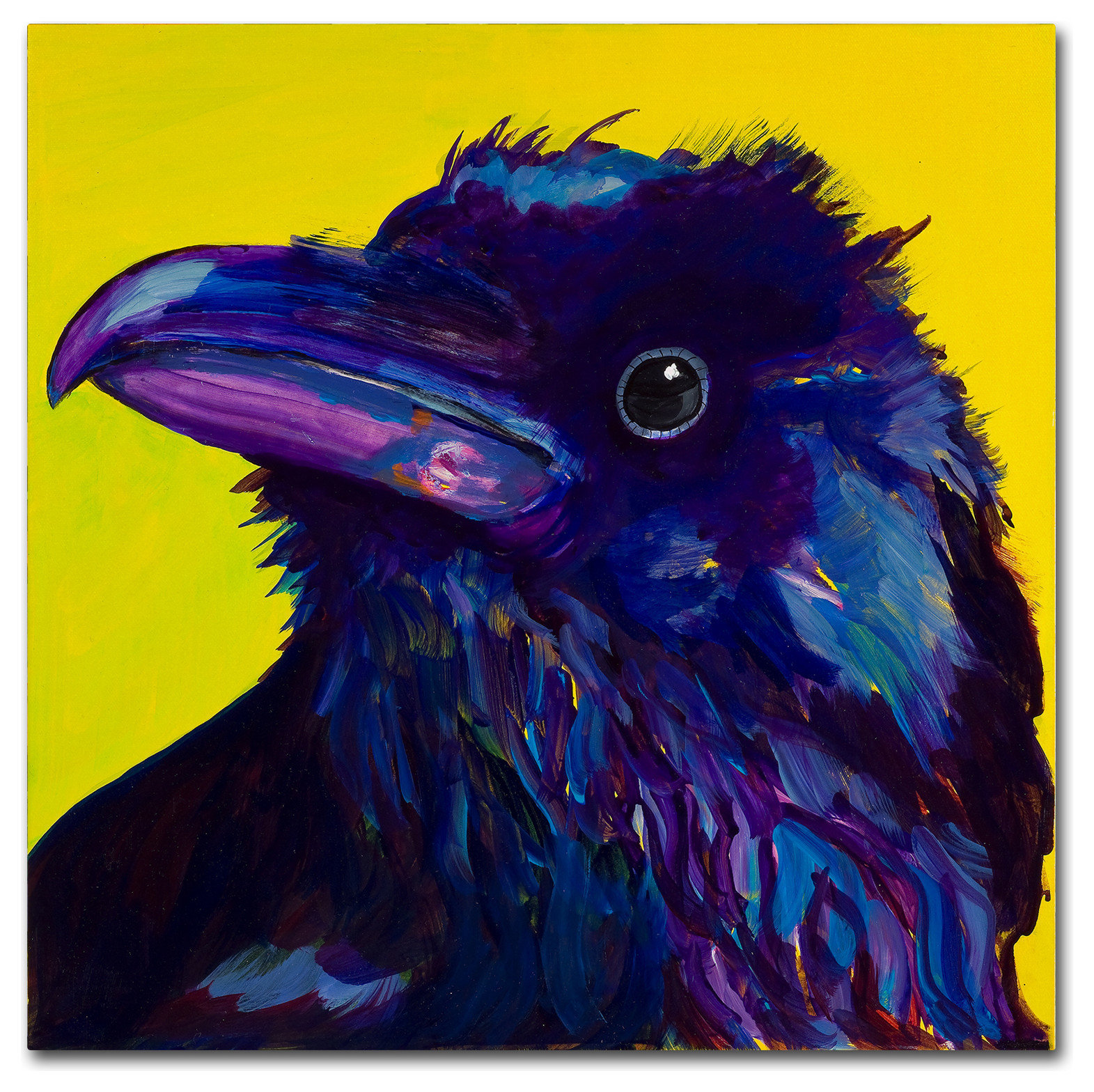 Pat Saunders-White 'Corvus' Canvas Art, 14"x 14" - Contemporary ...