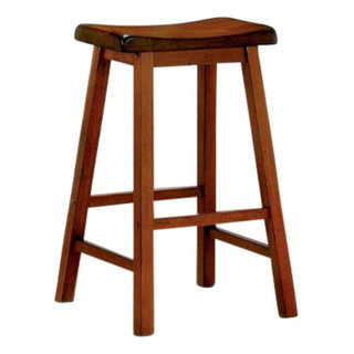Aloha 29" Bar Stools, Oak, Set of 2 - Transitional - Bar Stools And ...