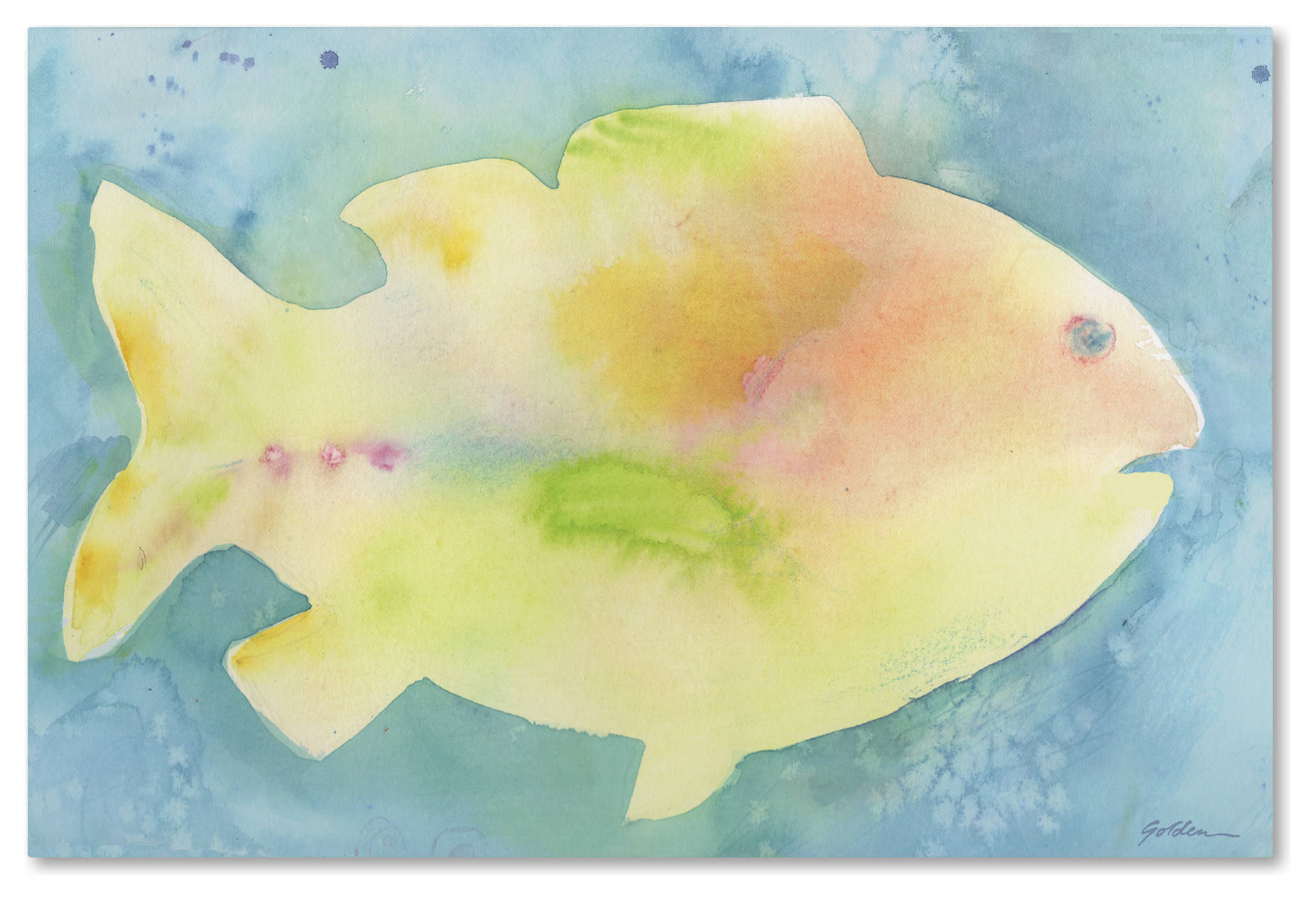 Sheila Golden 'Fish Story' Canvas Art, 12"x 19" - Beach Style - Prints ...