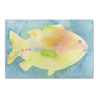 Sheila Golden 'Fish Story' Canvas Art, 12"x 19" - Beach Style - Prints ...