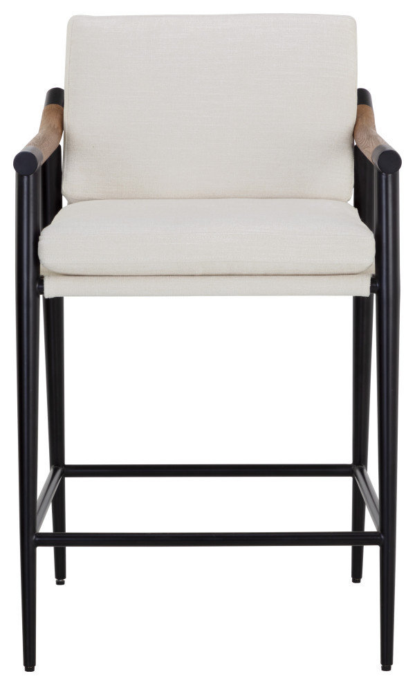 Meadow Counter Stool, Heather Ivory Tweed, Counter Height - Midcentury ...