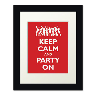 Keep Calm and Party On, archival print (avacado halftone ...