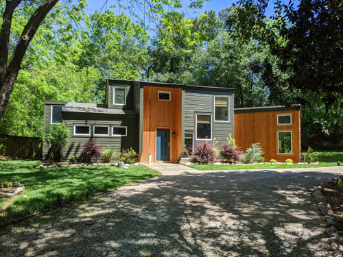 before and after of exterior re-siding and addition