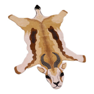 Modern Abstract Wilderness Antelope Animal Design Area Rug - 4'0'' x 6 ...