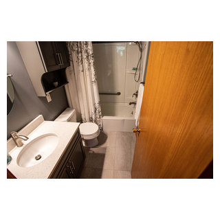 Guest Bathroom with Waypoint Vanity and Updated Tub Surround ...