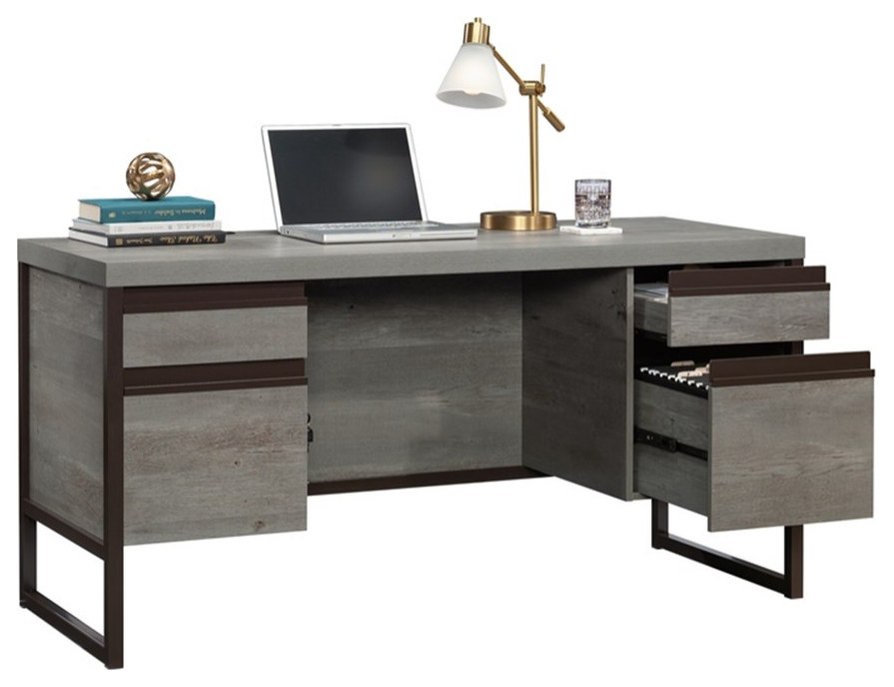 Sauder Manhattan Gate Engineered Wood Computer Desk in Mystic Oak ...