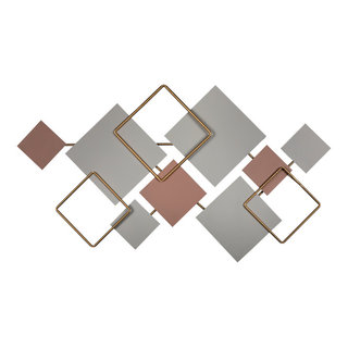 Modern Metallics Square Metal Wall Decor - Contemporary - Metal Wall ...