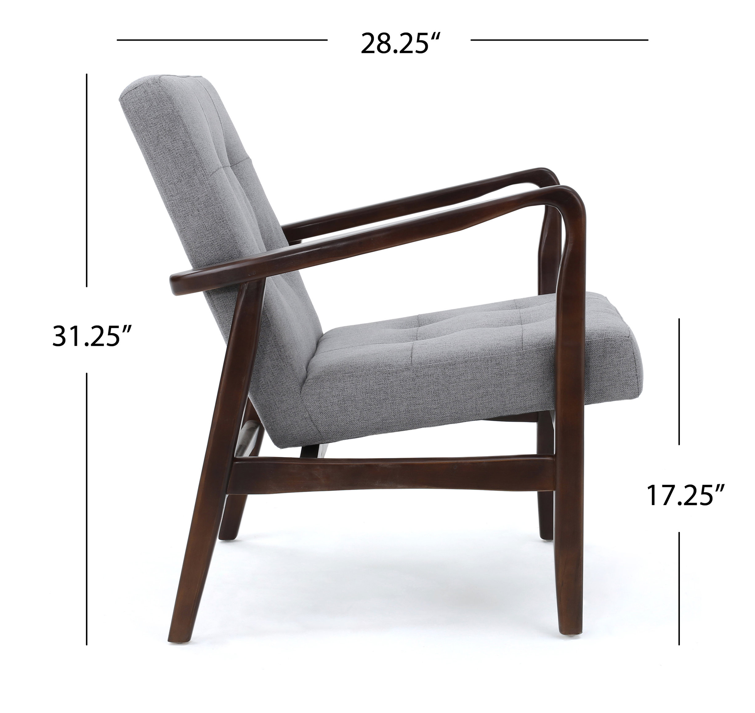 GDF Studio Gunther French-Style Fabric Club Chair - Midcentury ...