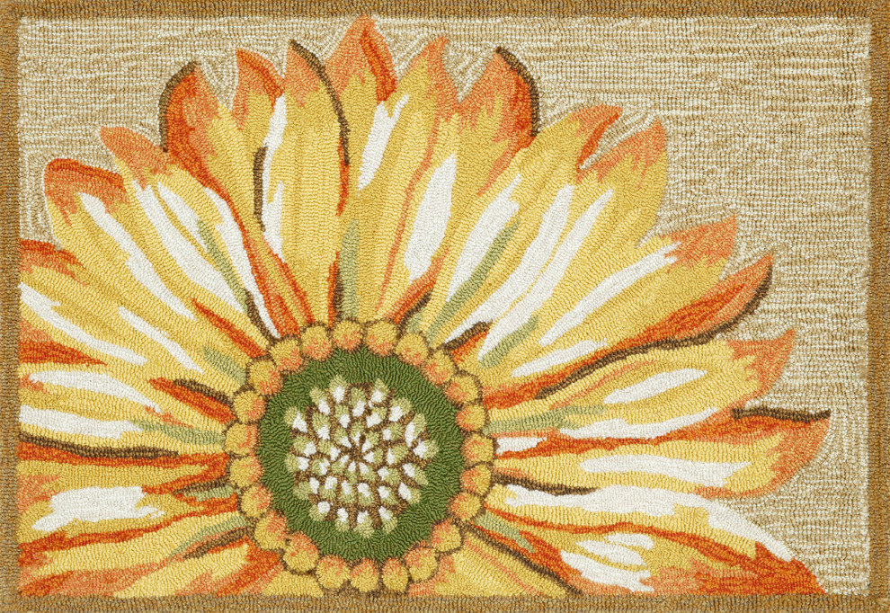 Trans-Ocean Frontporch 1417/09 Sunflower Yellow Rug, 30"x48 ...