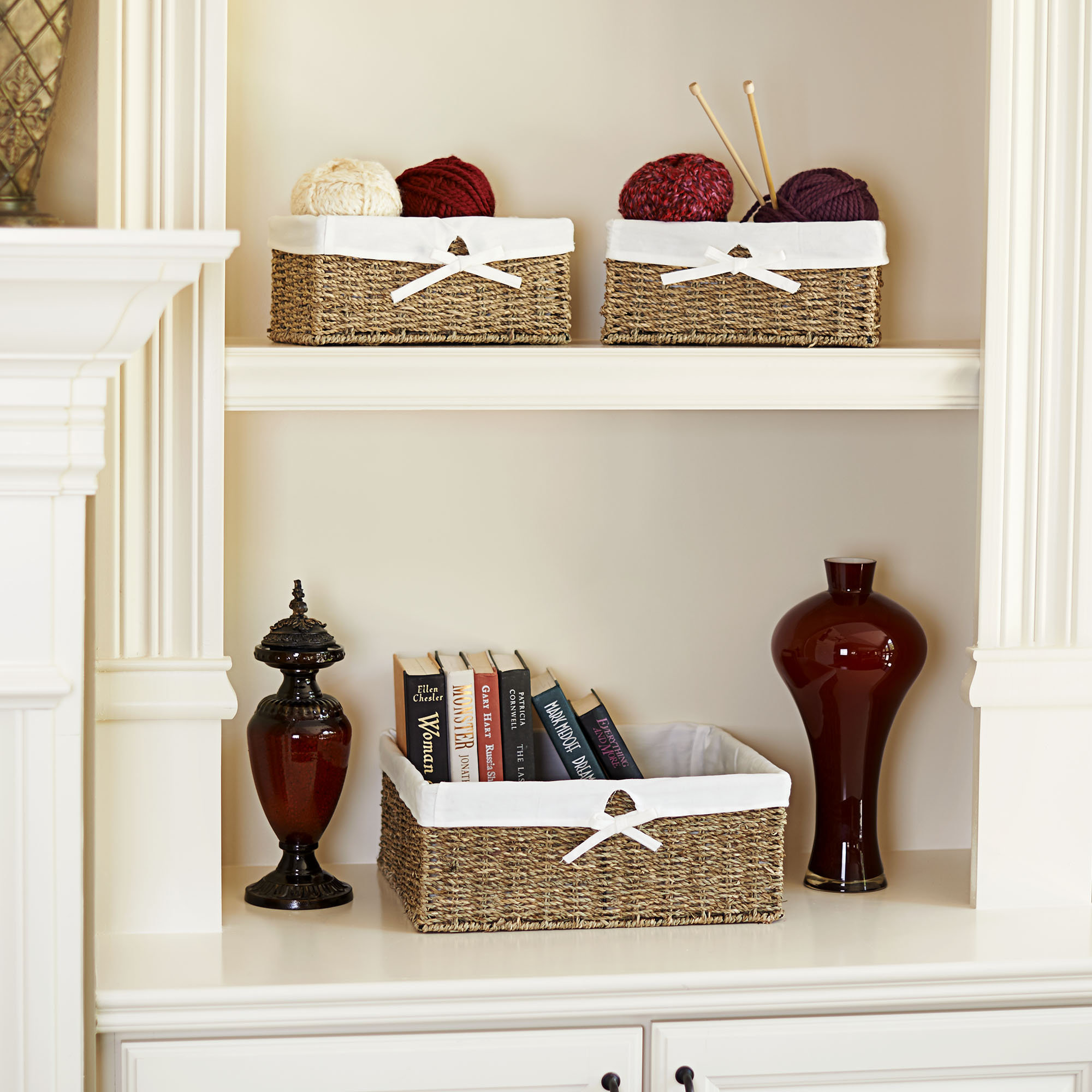 Wicker Basket Set - Tropical - Baskets - by Household Essentials | Houzz