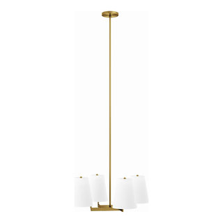 Mercer 4-Light Pendant Light, White Satin Brass - Transitional ...