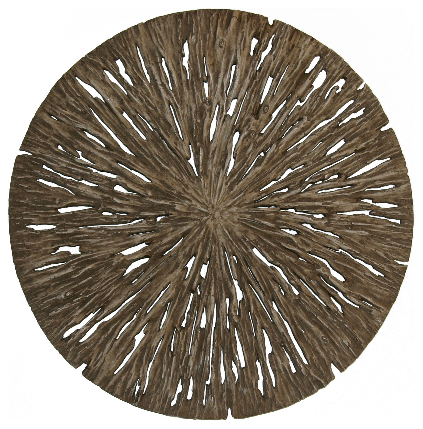 1" x 14" x 14" Brown Round Rotten Wood Wall Decor - Contemporary - Wall ...