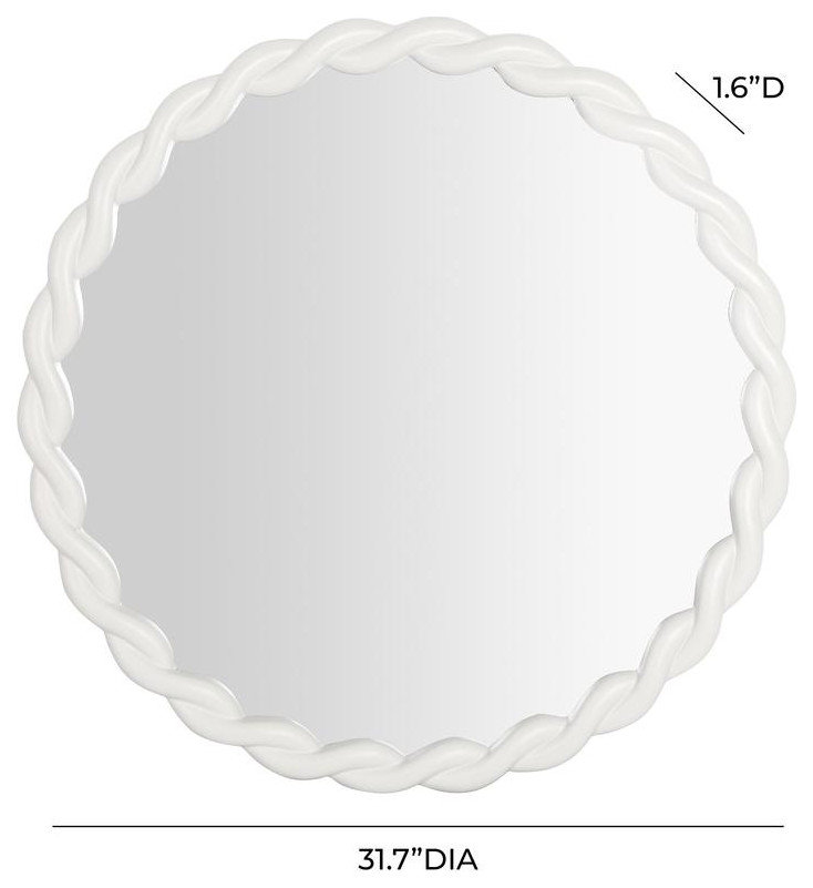 Agnes Cream Round Mirror - Beach Style - Wall Mirrors - by Bison ...