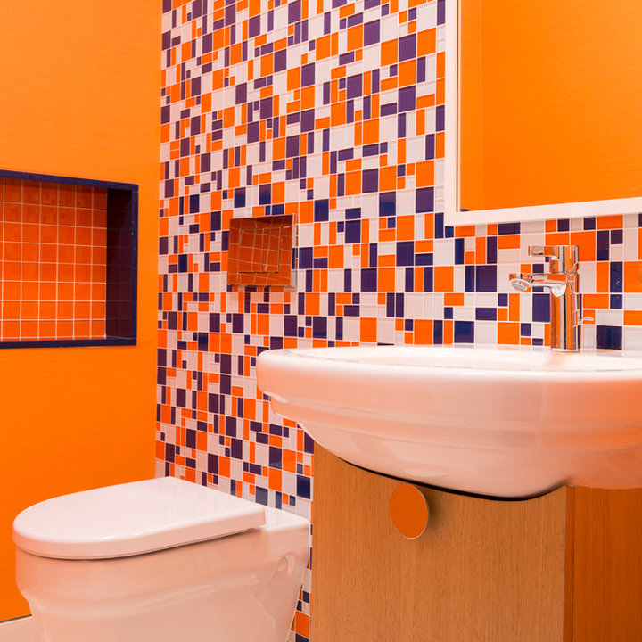 75 Ceramic Tile Powder Room Ideas You'll Love - January, 2026 | Houzz