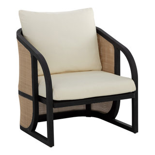 Palermo Lounge Chair, Charcoal, Stinson Cream - Tropical - Outdoor ...