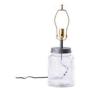 Large Ribbed Mason Jar Lamp Base, One Size - Eclectic - Lamp Bases - by ...