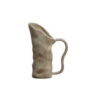 7.5 Inches 12-Ounce Stoneware Organic Shaped Pitcher, Reactive Glaze ...