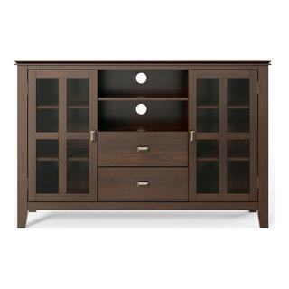 Artisan Solid Wood 53" Wide Tv Media Stand In Tobacco Brown For Tvs Up ...
