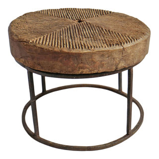 Old Wood Wheel Side Table 2 - Rustic - Side Tables And End Tables - by ...